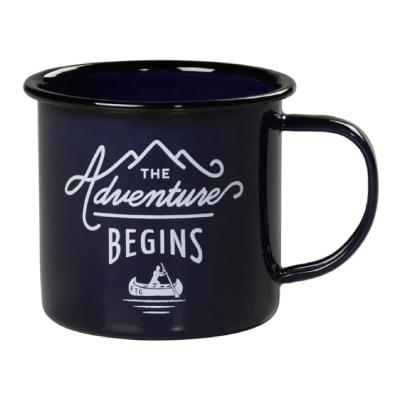 Šolja - Enamel Mug, Adventure Begins, Blue, 325ml