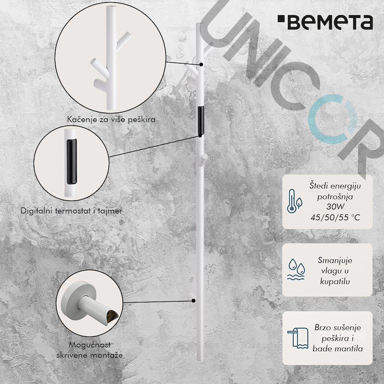 BEMETA DRY SUŠAČ 1180 mm BELA 704151014