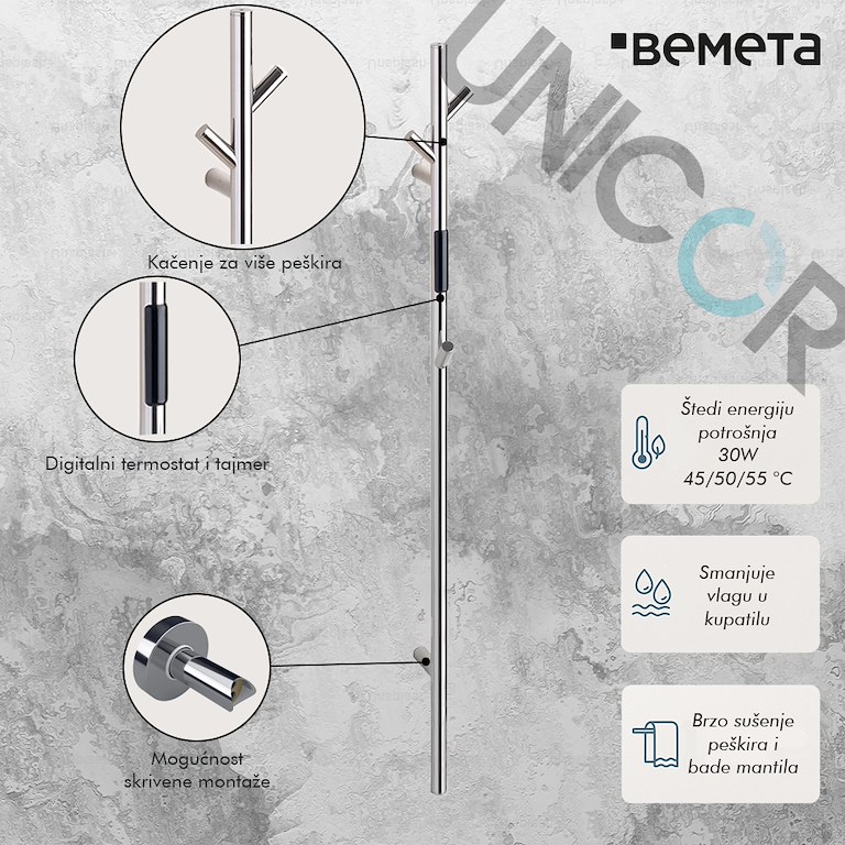 BEMETA DRY SUŠAČ 1180 mm INOX SJAJ 704151011