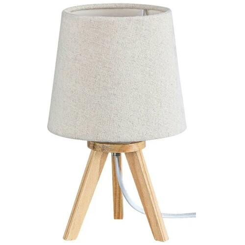 RABALUX Lychee, stona lampa E14, drveno postolje, bež abažur