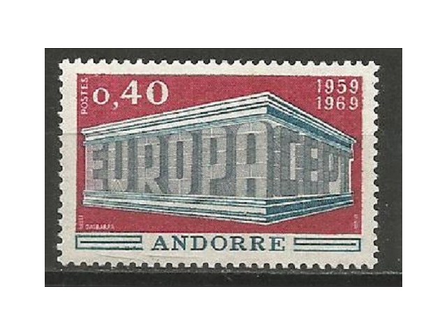 Andora(Fr),Europa CEPT 0.40 Fr 1969.,čisto