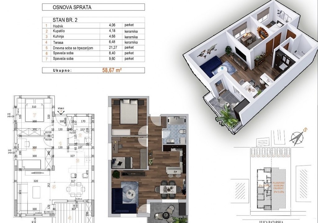 NOVI SAD - ADICE - 58. 67 m2