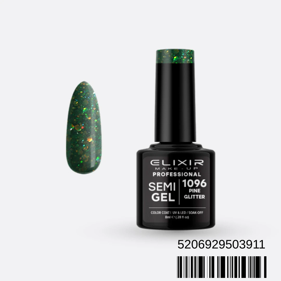 ELIXIR SEMI GEL LAK U BOJI 8ML 1096 PINE GLITTER
