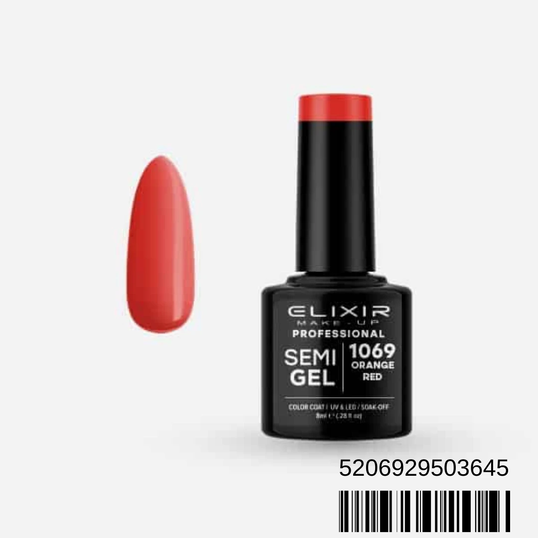 ELIXIR SEMI GEL LAK U BOJI 8ML 1069 ORANGE RED