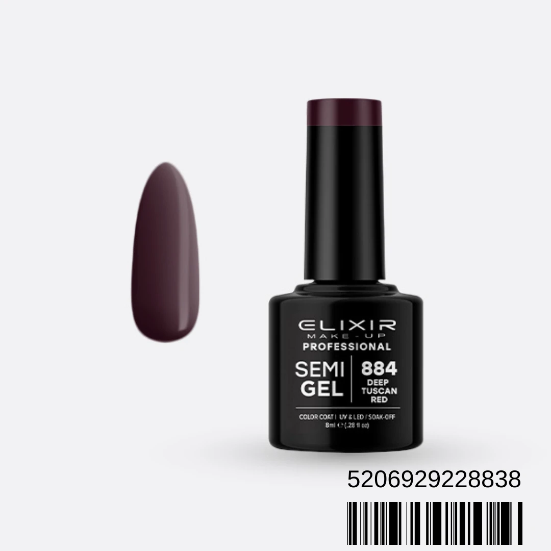 ELIXIR SEMI GEL LAK U BOJI 8ML 884 DEEP TUSCAN RED