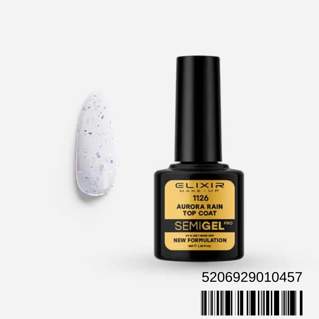 ELIXIR SEMI TOP COAT NW 8ML 1126 AURORA RAIN