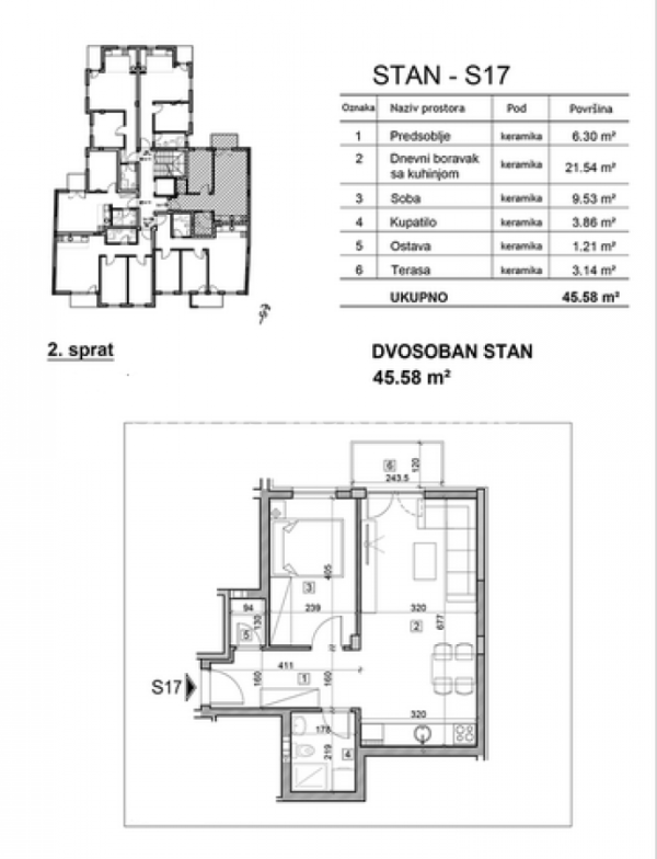 Dvosoban stan na prodaju, 46m2, 130.800€