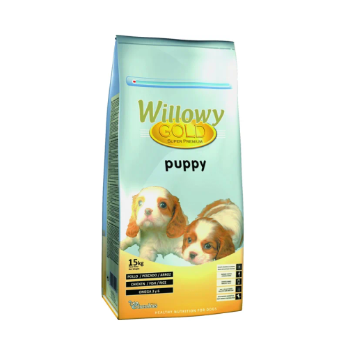 Willowy Gold Puppy Kompletna hrana za štence, skotne kuje i kuje dojilje sa hidrolizovanom piletinom, jagnjetinom, ribom i pirinčem 15kg