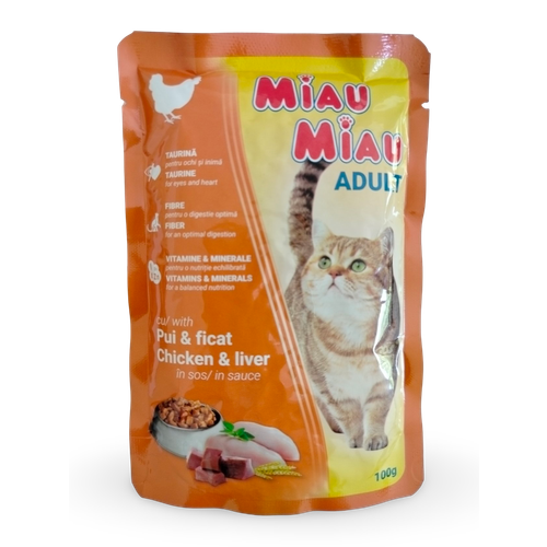 Miau Miau hrana za mačke - piletina u sosu 100g