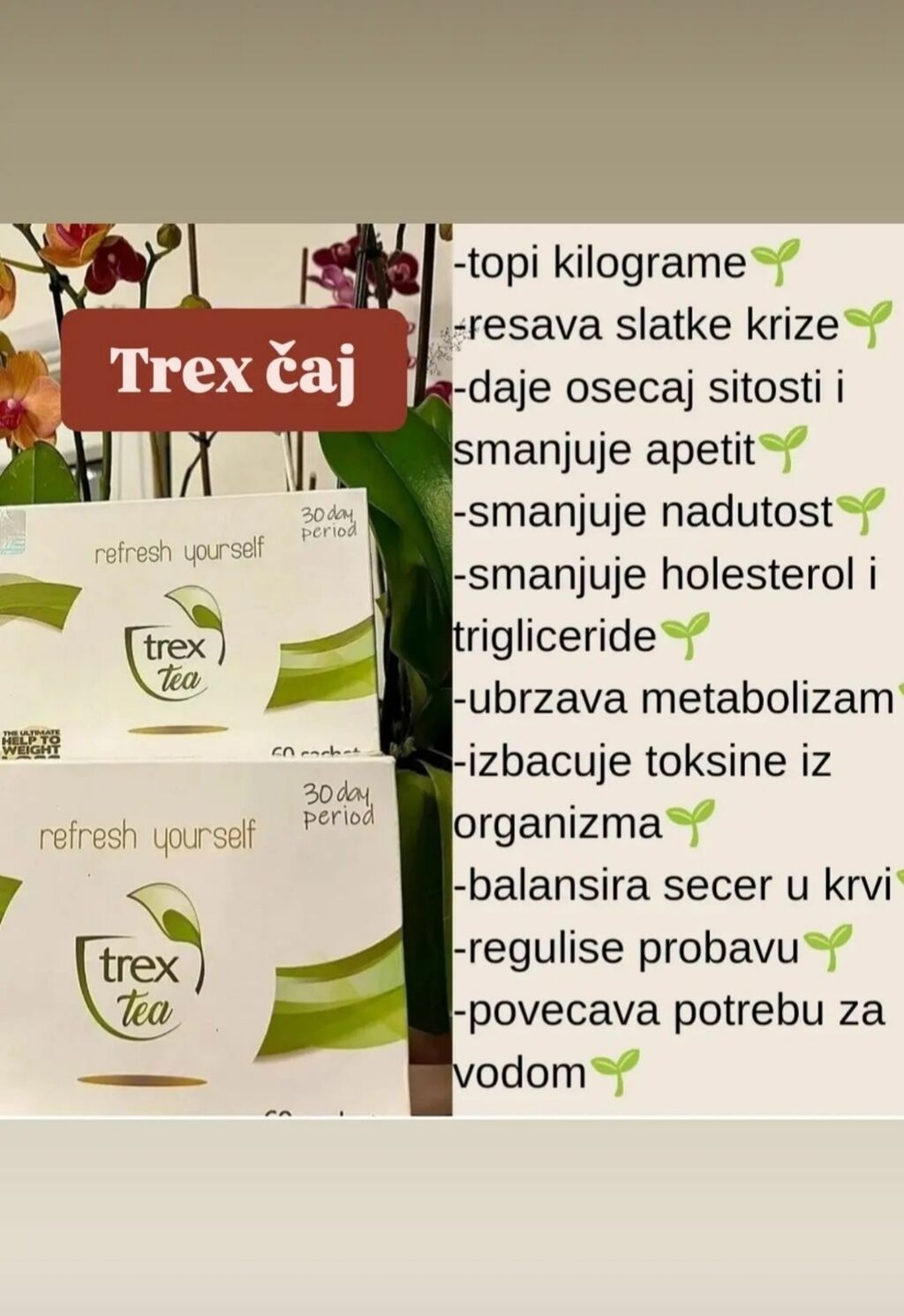 Trex čaj original daje brze rezultate nakon prve kutije. Ostalo još
