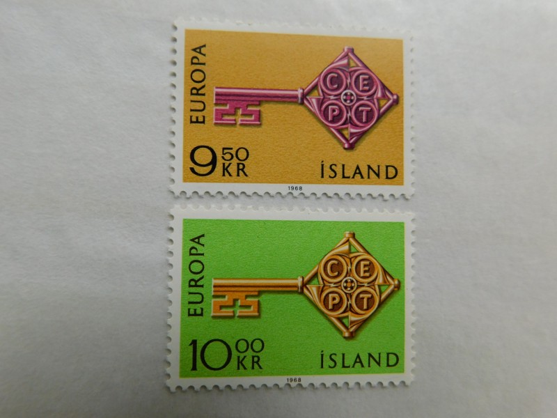 ISLAND EUROPA 1968 KOMPLET ČISTA SERIJA