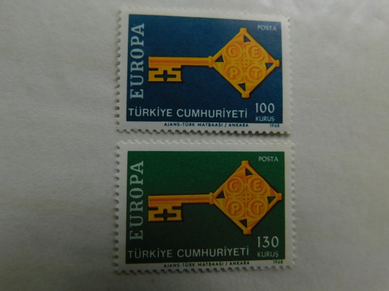 TURSKA EUROPA 1968 KOMPLET ČISTA SERIJA