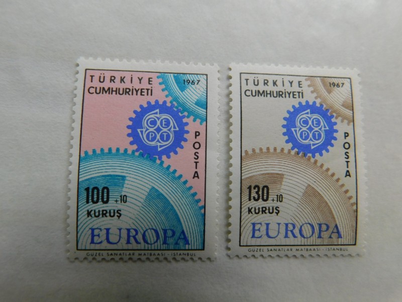 TURSKA EUROPA 1967 KOMPLET ČISTA SERIJA
