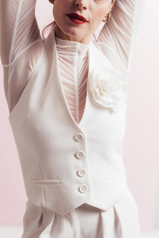 Suit waistcoat with flower detail