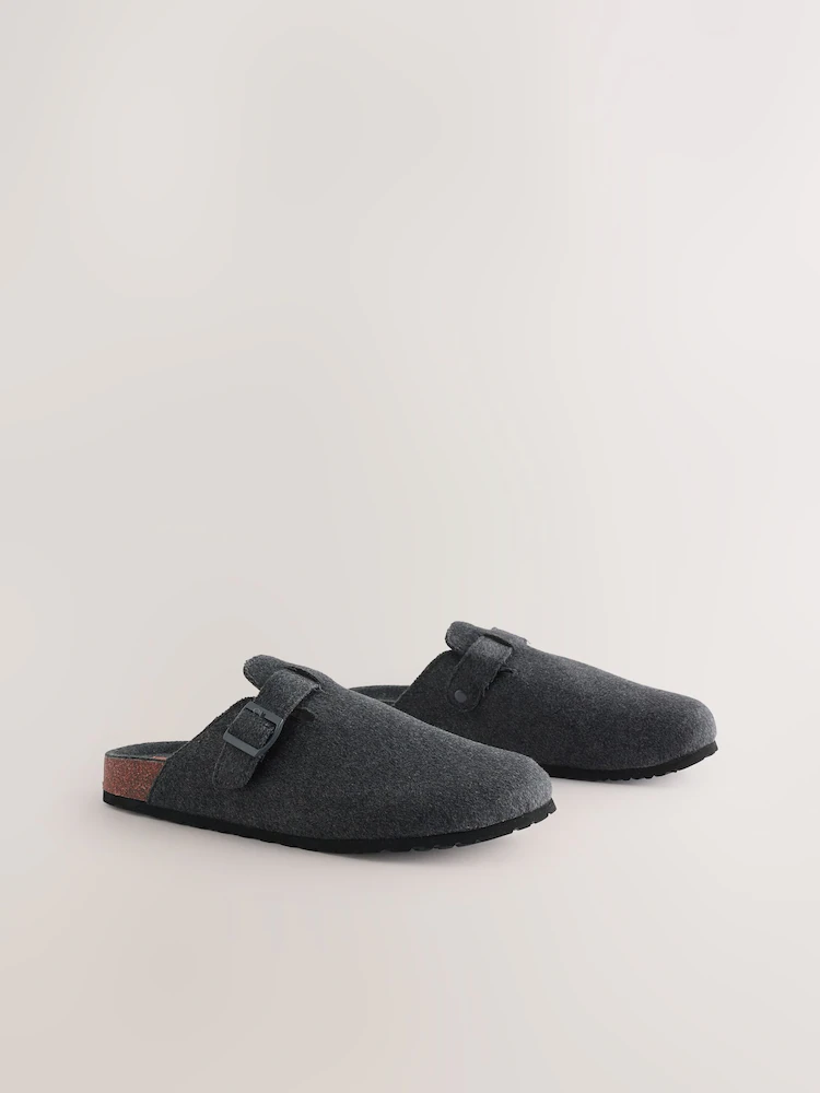 Grey - Buckle Mule papuče