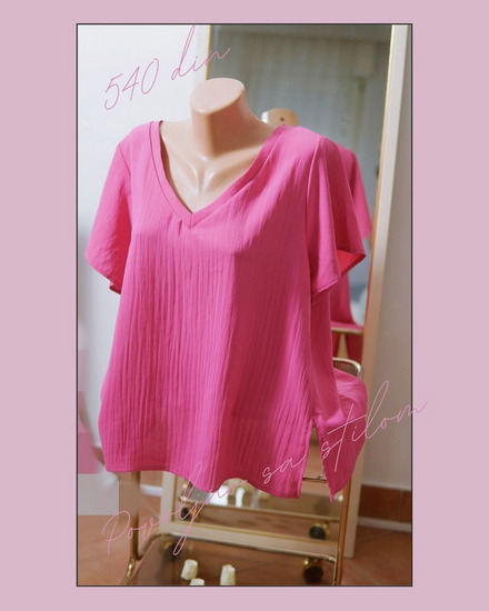 3.3. Waikiki roze bluza sa V izrezom XXL