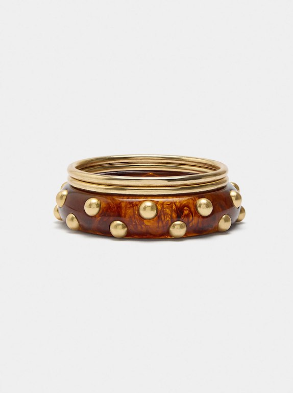 SET OF BRACELETS WITH STONE EFFECT