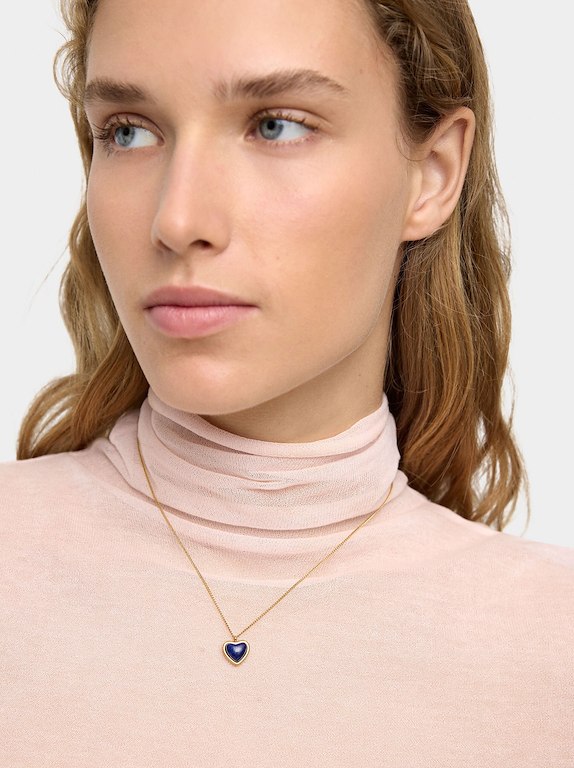 NECKLACE WITH HEART PENDANT - STAINLESS STEEL
