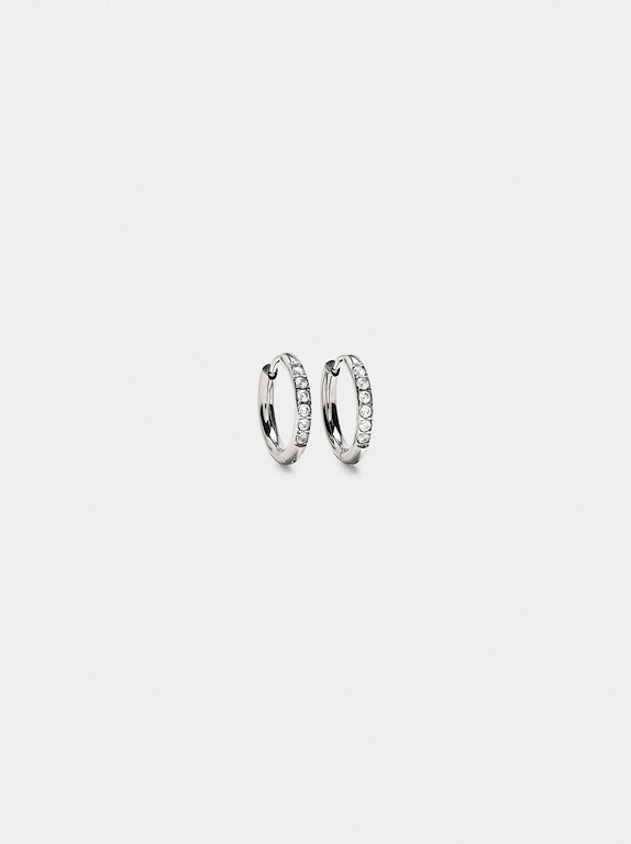 HOOP EARRINGS WITH ZIRCONIA - STAINLESS STEEL