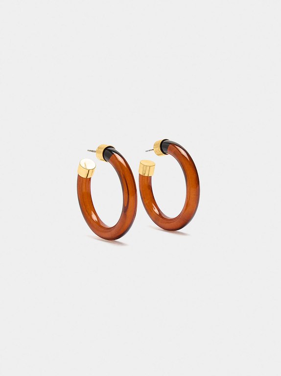 OPEN HOOP EARRINGS WITH TORTOISESHELL EFFECT