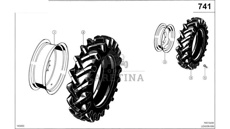 Claas Lexion 600 NAPINACZ 0007843690 (Ogumienie) felna