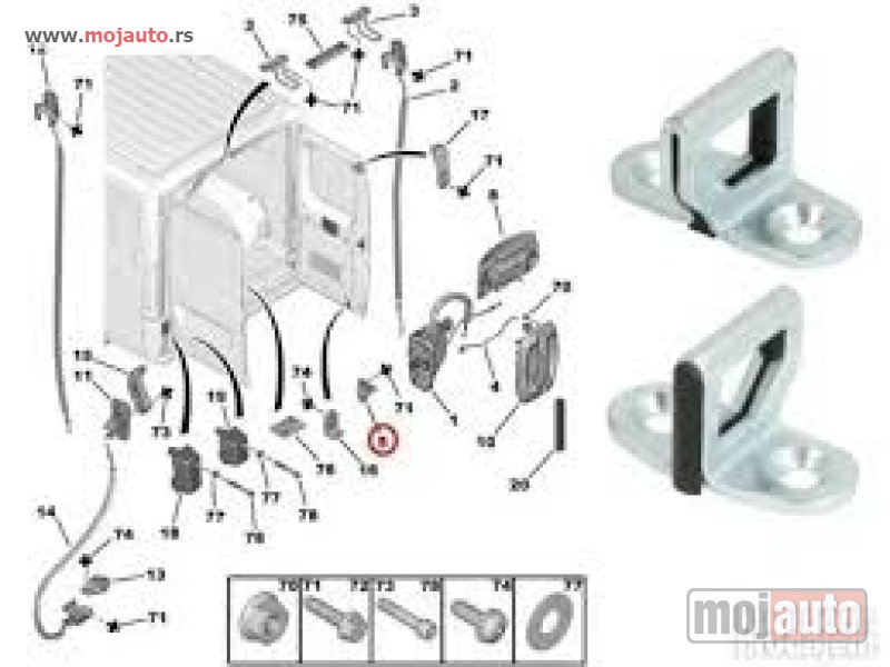 Citroen Jumper Granicnik Srednje Brave Zadnjih Vrata 06- NOVO