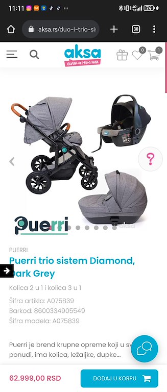 Nova 3u1 puerri kolica