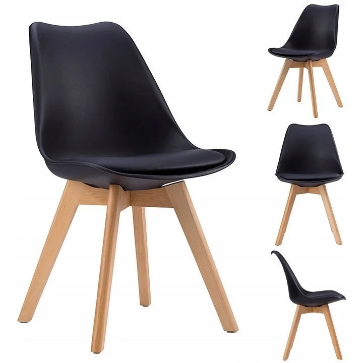 ModernHome Napoli set 4 stolice - blackID EK000663128