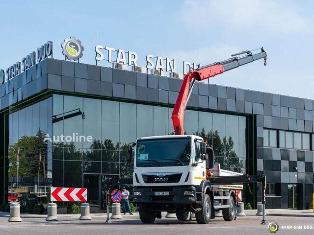 MAN TGM 18.250 4x4 Fassi F215A.0.23 Active HDS Cran kamion s ravnom platformom