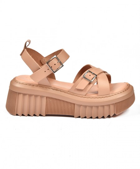 PERA CARLO ŽENSKE KOŽNE SANDALE NA PLATFORMU 5618 SS25