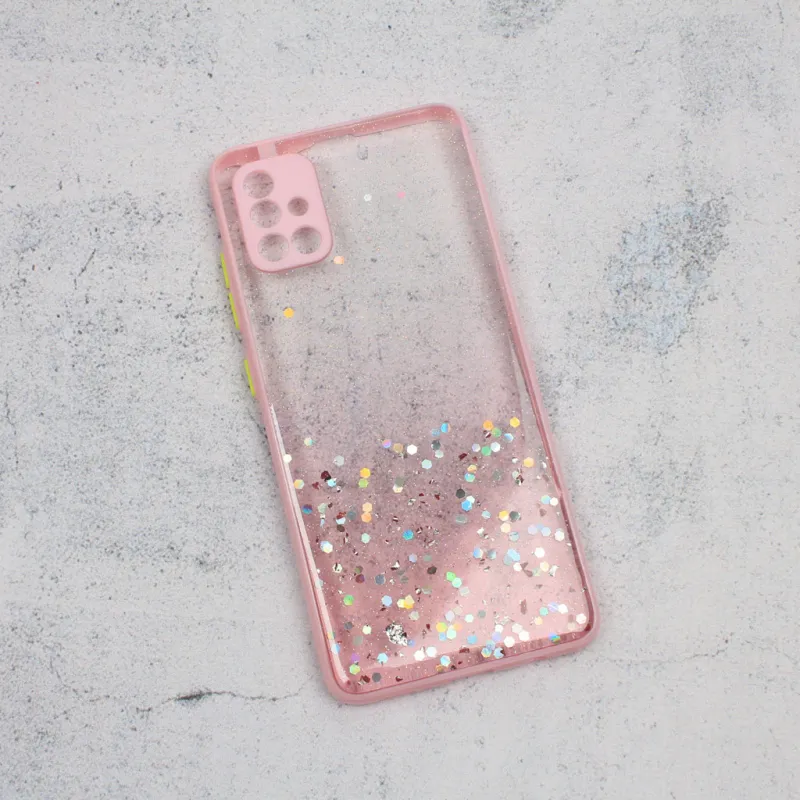 Maska Frame Glitter za Samsung A515F Galaxy A51 roze