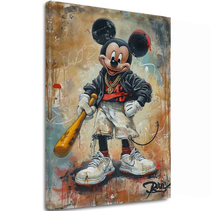 Slika STREET MICKEY na platnu | Oslikana struktura