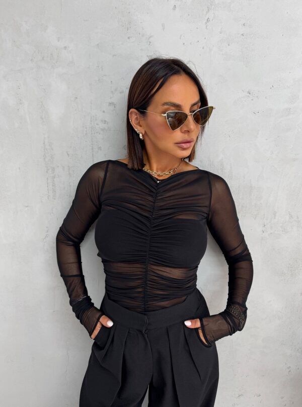 PRU BLACK transparentna bluza