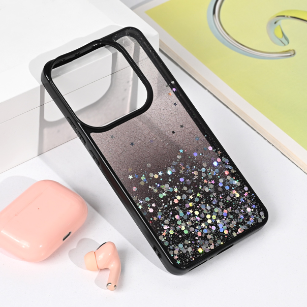 Maska za Xiaomi Redmi Note 14 5G Frame Glitter crna