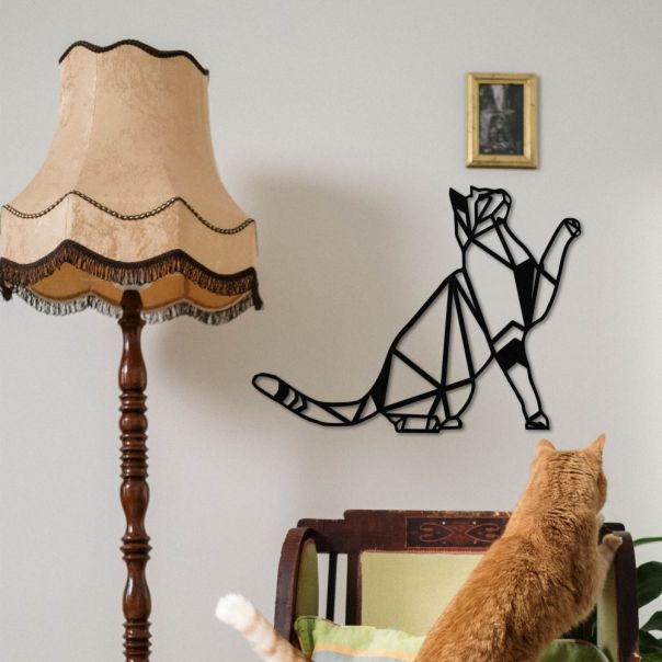 WALLXPERT Zidna dekoracija Cat metal decor
