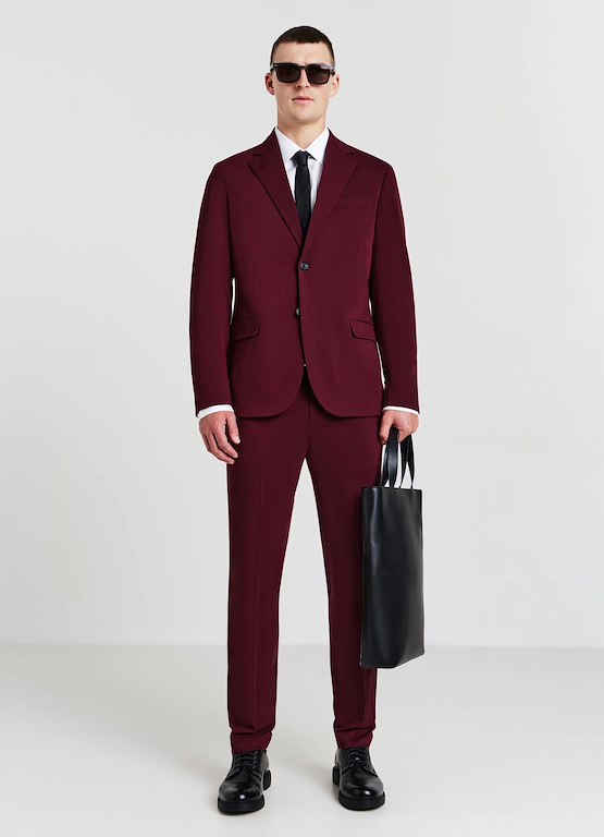 ELEGANT SINGLE-BREASTED JACKET BORDO