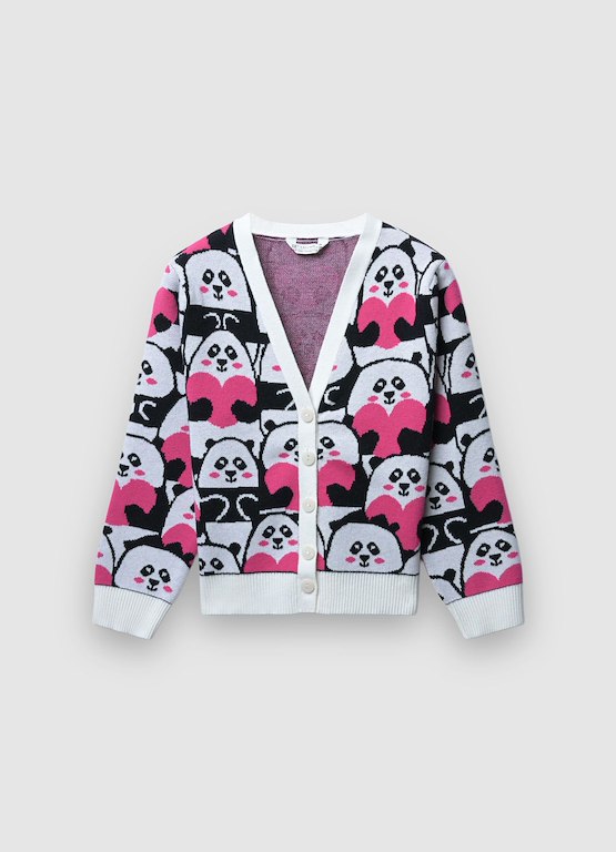 CARDIGAN WITH PANDA PRINT VAR BELA VUNA