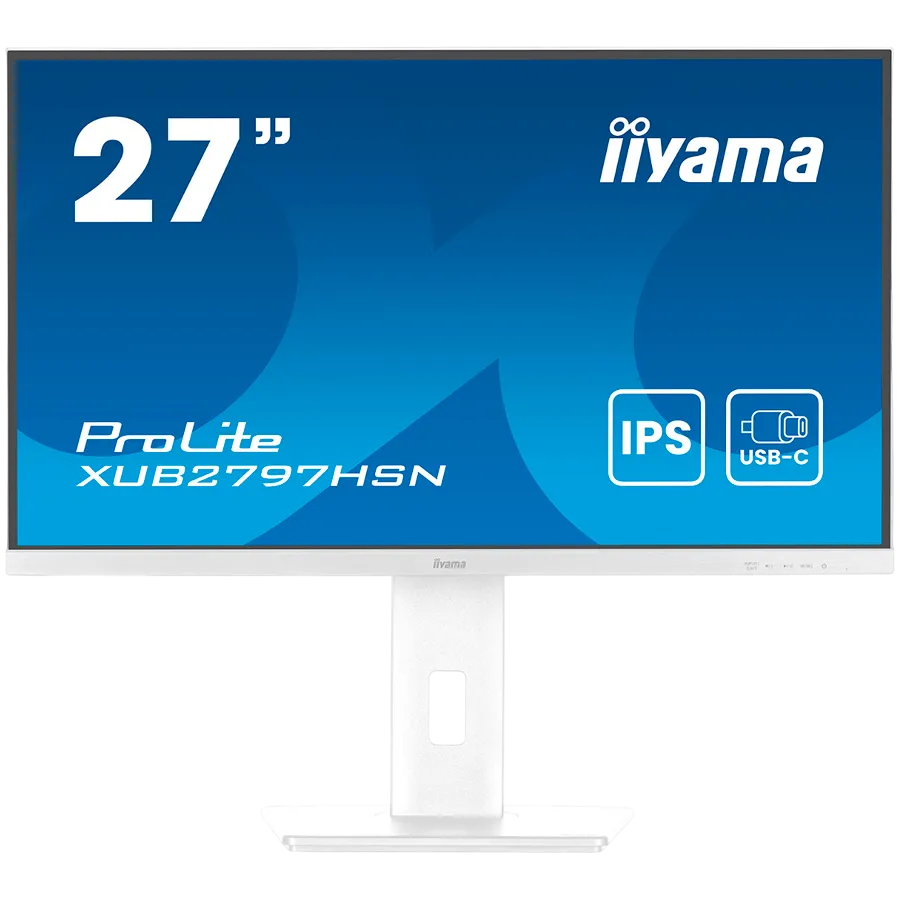 IIYAMA XUB2797HSN-W2 LED monitor 27 inch 1920 x 1080 FHD 100HZ IPS 300 cd 1000 1ms HDMI DP USB-C SPEAKERS White