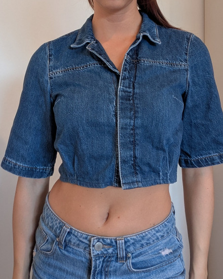 Teksas košulja, crop top, Mango, XS