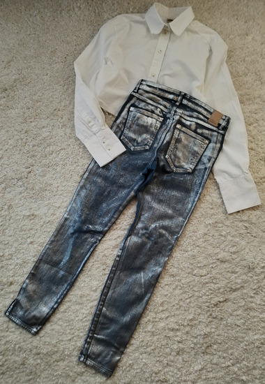    ZARA silver teksas farmerke ☆