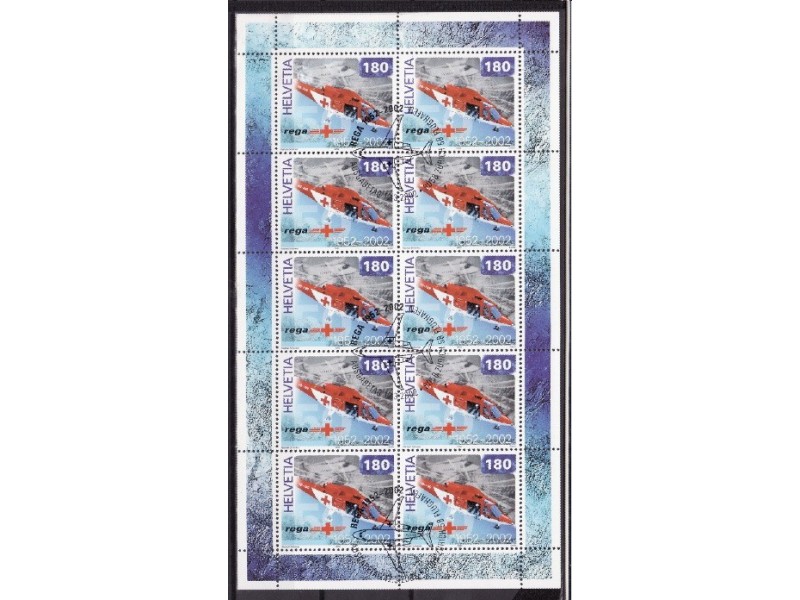 Švajcarska 2002. - helikopter- crveni krst - hologram