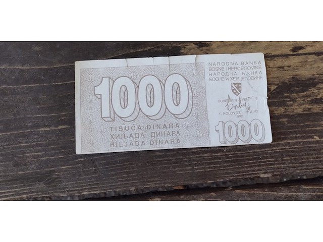 BOSNA 1000 DINARA 1992