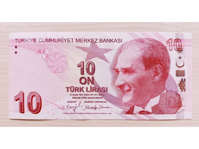 Turska 10 lira. Unc , 2009/22 godina