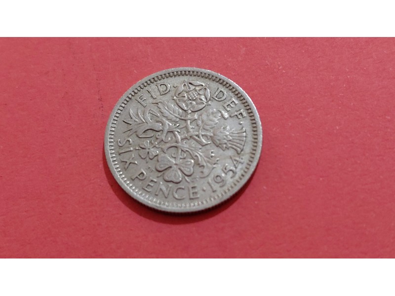 Britanija - six pence 1954 god