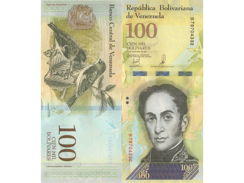 VENEZUELA 100.000 Bolivares 2017 UNC, P-100