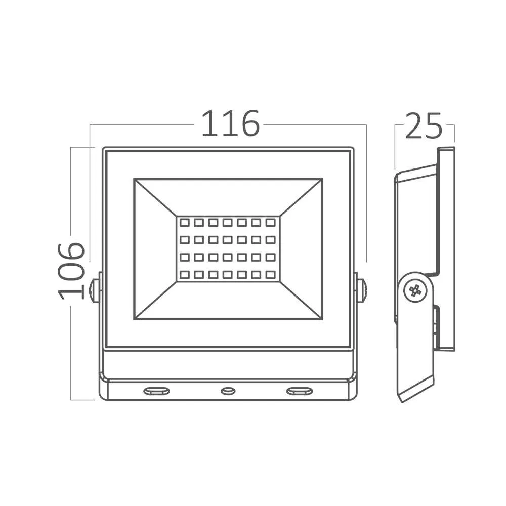 LED FLOODLIGHT FLOOD CF 20W CRNA 6500K IP65