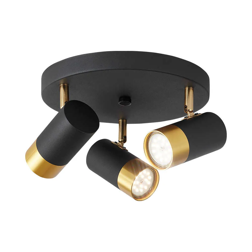 G002C 3H 3xGU10 ZLATNA CRNA CEILING LIGHT