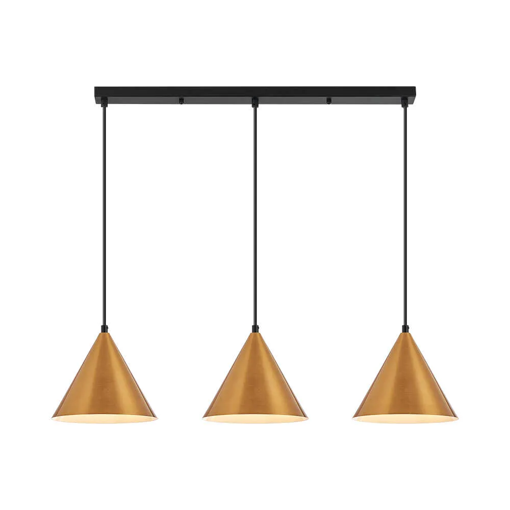P010S 3H 3xE27 ZLATNA PENDANT LIGHT