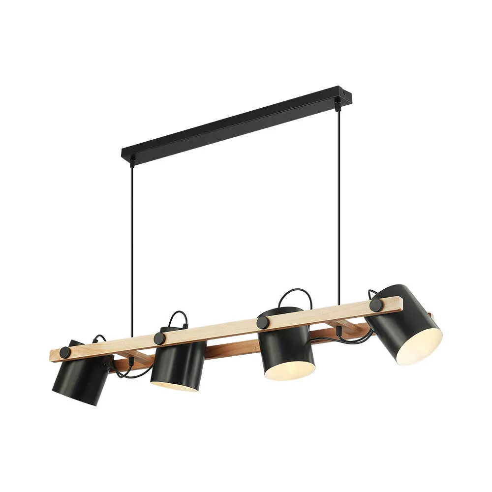 D001S 4H 4xE27 WDN PENDANT LIGHT