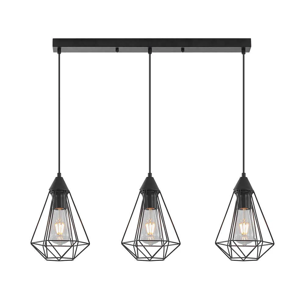 W003S 3H 3xE27 CRNA PENDANT LIGHT